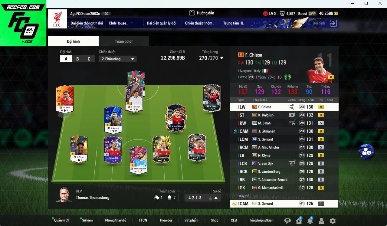 Acc #82622: [ACC HSSV] Liverpool 22.290b có Gerrard CAP, Salah GRU, Mac Allister TS24, Arnold ...